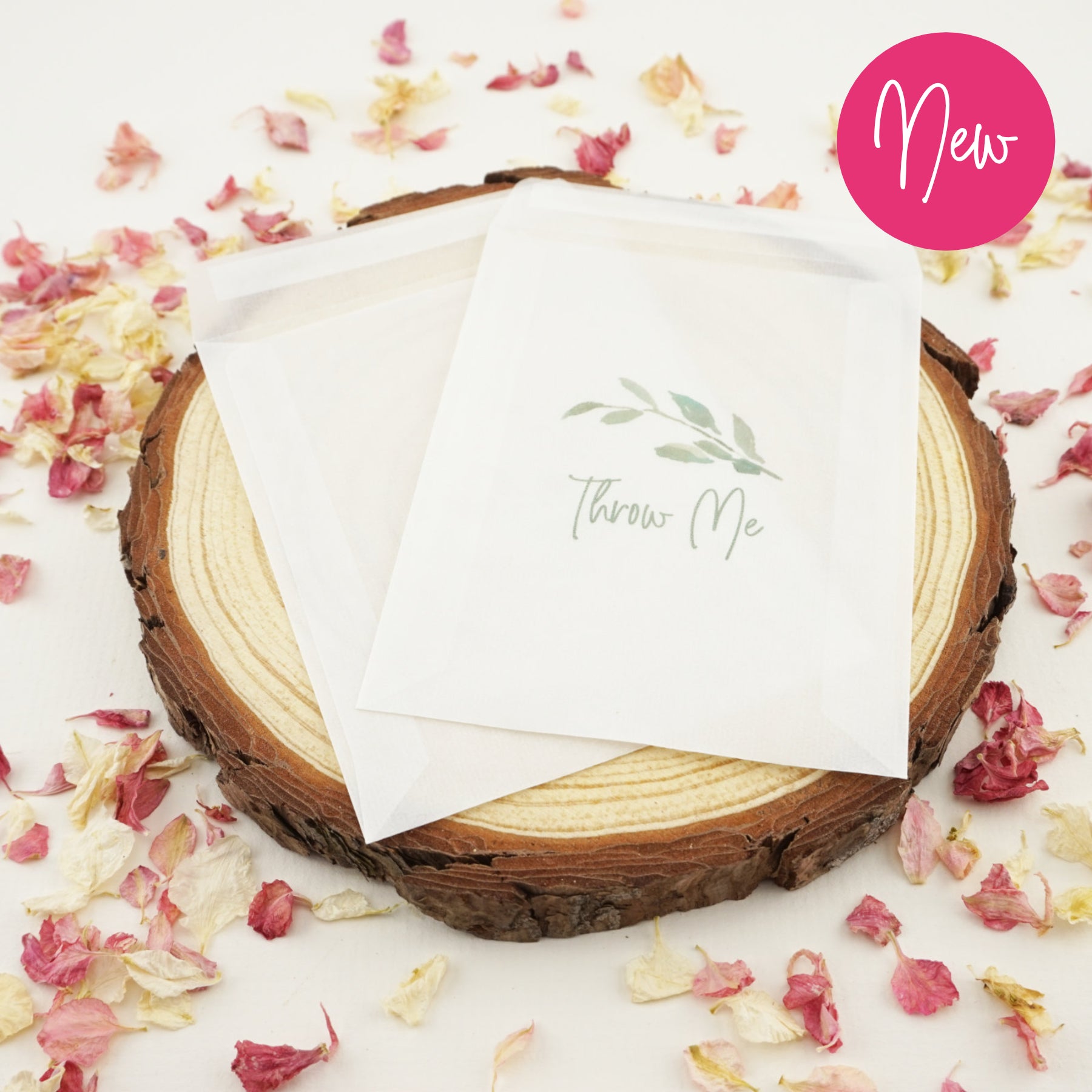 Printed Glassine Envelopes for Confetti Bags Watercolour Leaf Throw Me ...