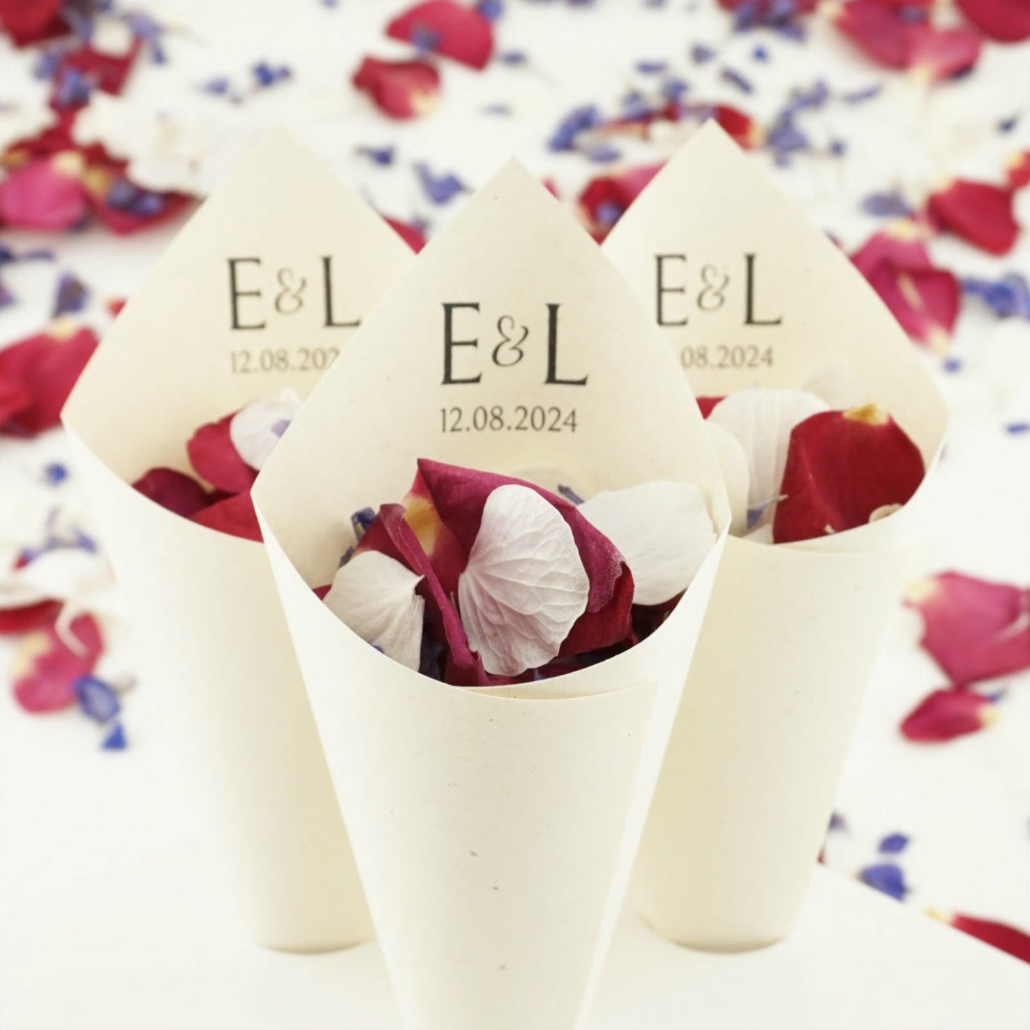 Handcrafted Personalised Forever Initials Wedding Confetti Cones – The ...