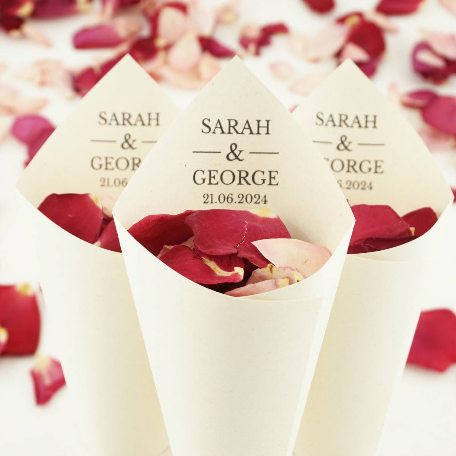 Handcrafted Personalised The Big Day Wedding Confetti Cones – The Dried ...